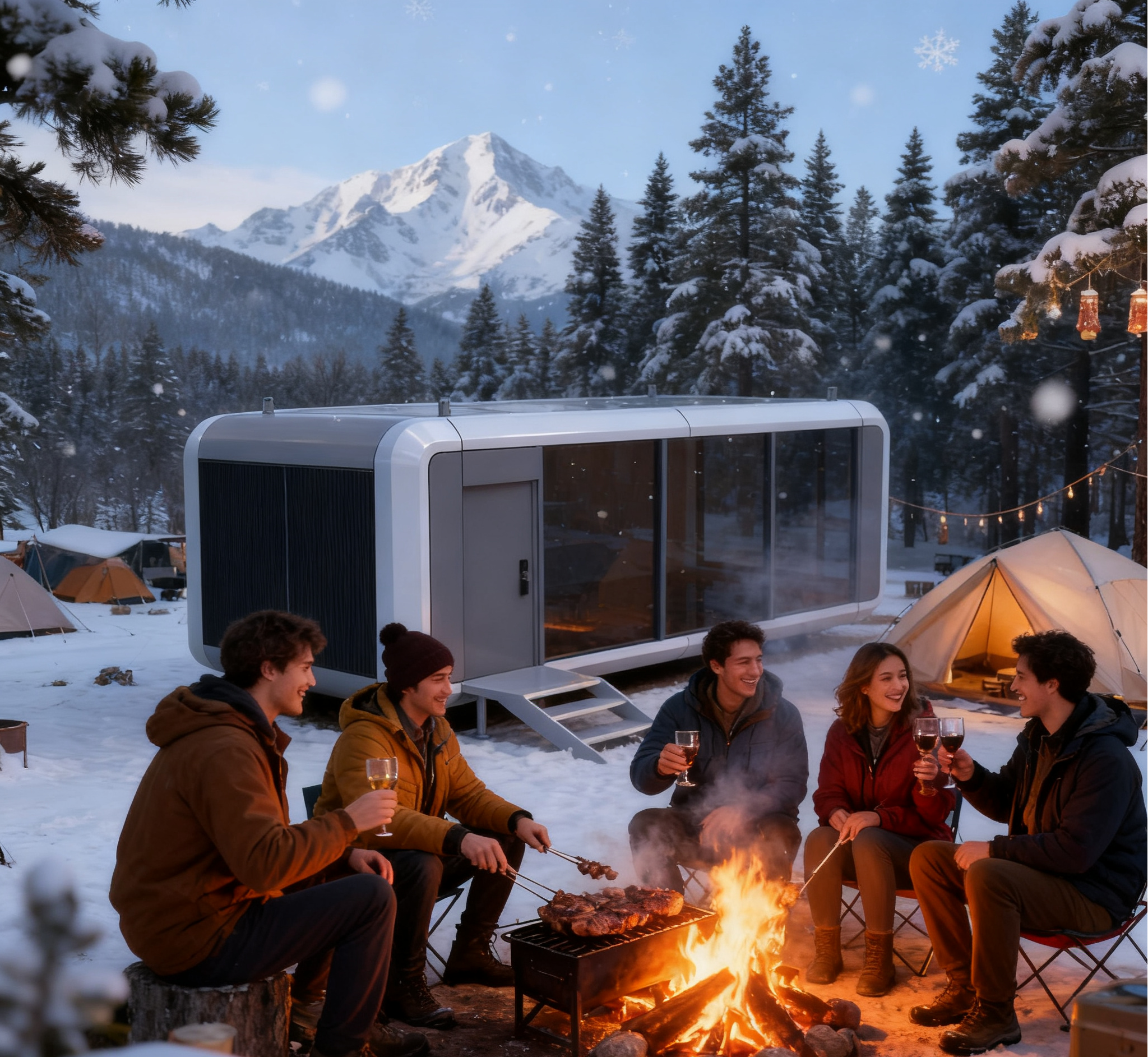 A Dreamy Winter Escape for Skiing & Snow Camping: Space Capsule A5 ...